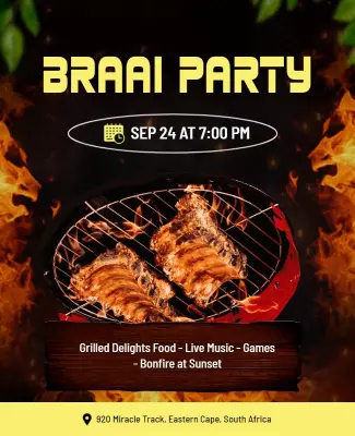 Customizable Braai Flyer Templates for Parties & Events