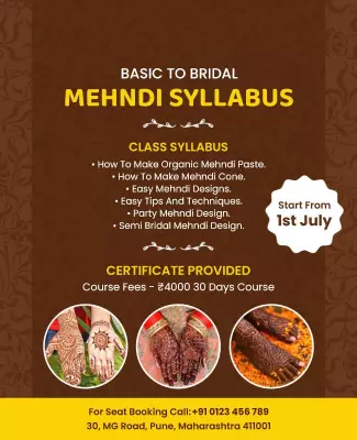 Mehndi Poster Templates for Bridal Events and Artists