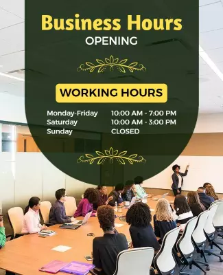 Opening Hours Flyer Templates – Free & Editable | DesignWiz
