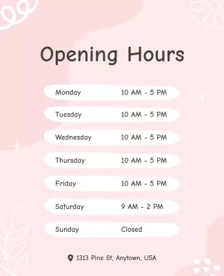 Opening Hours Flyer Templates – Free & Editable | DesignWiz