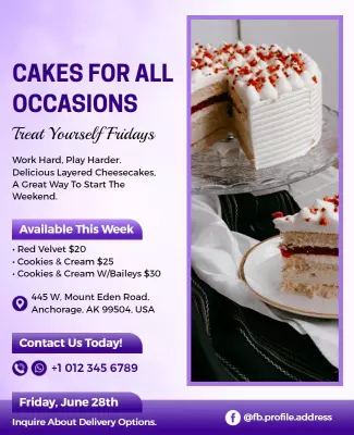 Free Editable Cake Flyer Templates | DesignWiz