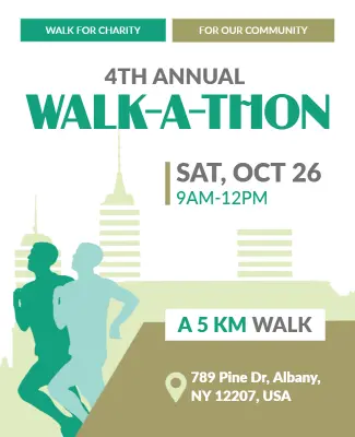 Walkathon Flyer Templates for Community Charity & Fundraisers