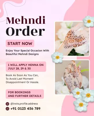 Mehndi Poster Templates — Editable Henna Designs