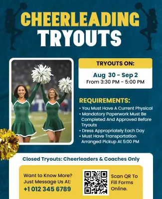 Cheerleading Flyer Templates - Free & Easy to Customize