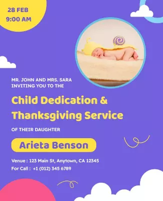Printable Child Dedication Flyer Templates for Ceremonies & Events