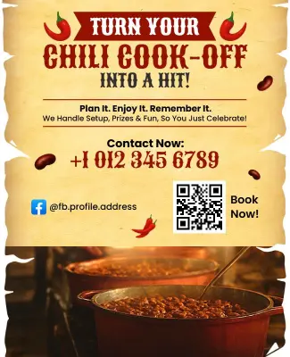 Chili Cook-Off Flyer Templates - Free & Editable Designs