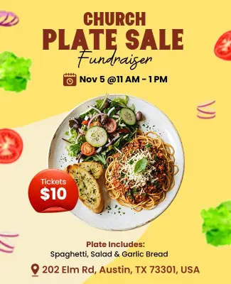 Fundraiser Plate Sale Flyer Templates for BBQ and Events