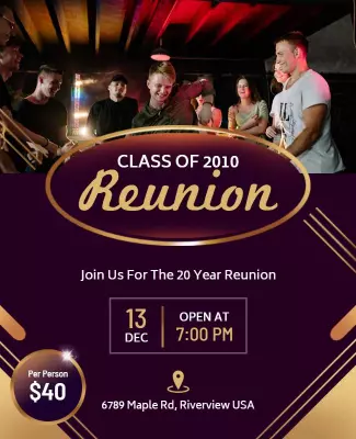 Class Reunion Flyer Templates | Free & Editable Designs
