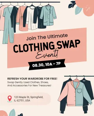 Clothing Swap Flyer Templates for Community Events & Trades