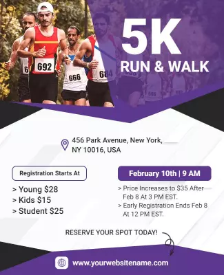 Printable 5k Flyer Templates for Charity Runs & Community Events