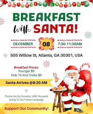 Editable Breakfast with Santa Flyers for Family-Friendly Events