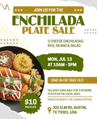 Fundraiser Plate Sale Flyer Templates for BBQ and Events