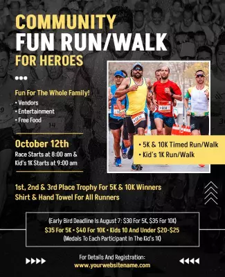 Fun Run Flyer Templates for Community Events & Fundraisers