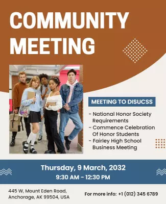 Printable Community Meeting Flyer Templates for Town Hall & AGM