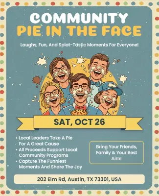 Free Pie in the Face Flyer Templates for Fun Fundraisers