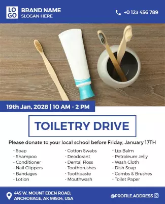 customizable Toiletry Drive Flyer Templates | DesignWiz