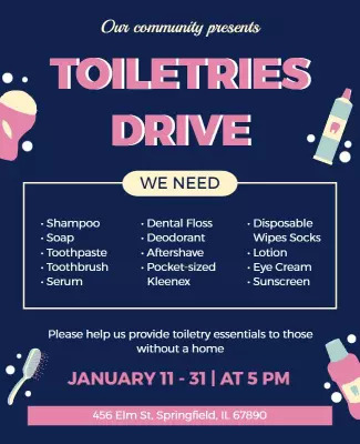 customizable Toiletry Drive Flyer Templates | DesignWiz