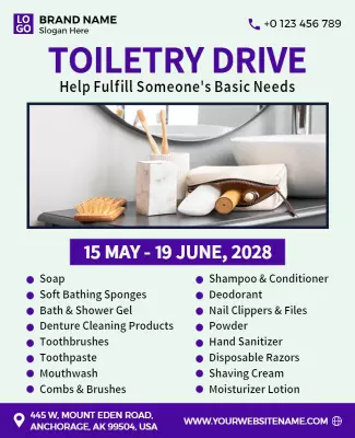 customizable Toiletry Drive Flyer Templates | DesignWiz