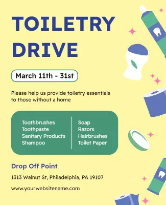 customizable Toiletry Drive Flyer Templates | DesignWiz