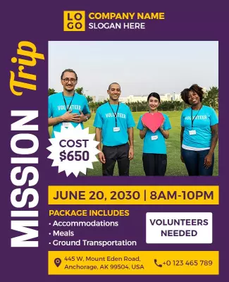 Editable Missions Flyer Templates for Fundraisers & Volunteers