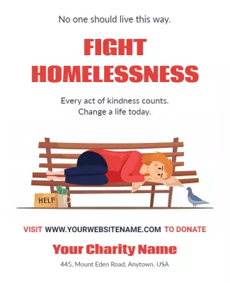 Homelessness Poster Templates | Free, Editable & Print-Ready