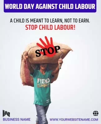 Child Labour Poster Templates - Edit, Download & Print Easily