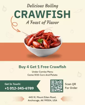 Crawfish Boil Flyer Templates for Hot Boils and Combo Deals