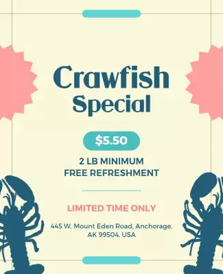 Crawfish Boil Flyer Templates for Hot Boils and Combo Deals