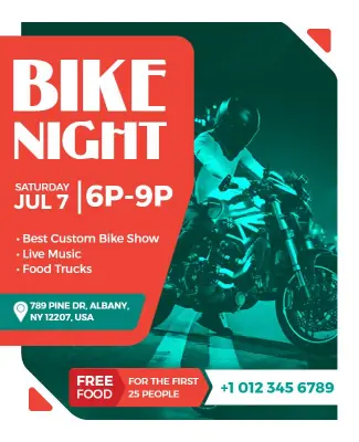 Printable Bike Night Flyer Templates for Socials & Meets