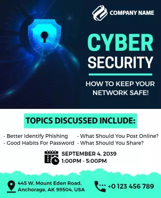 Editable Cyber Security Flyer Templates for Training & Awareness