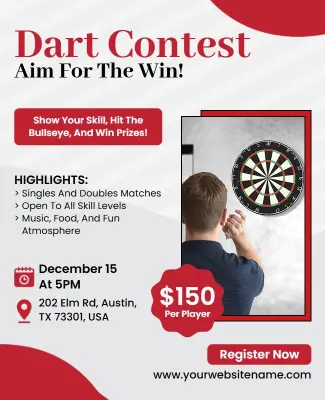 Editable Dart Flyer Templates for Tournaments & Competitions