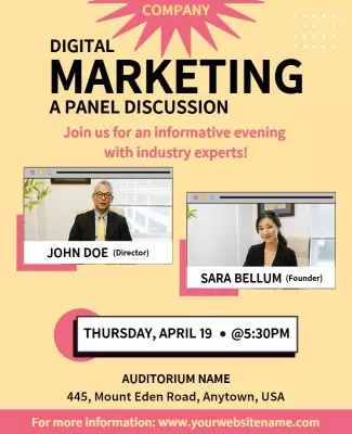 Panel Discussion Flyer Templates for Events and Conferences