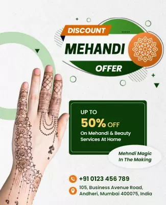 Mehndi Poster Templates — Editable Henna Designs