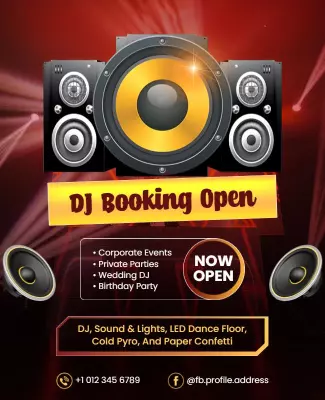 Free Printable Now Booking Flyer Templates for DJs, Events & More