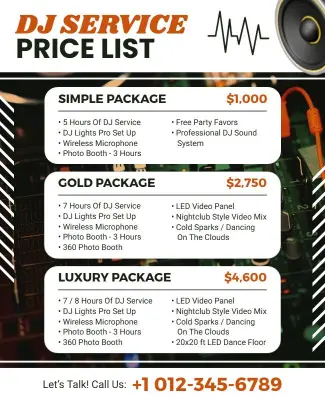 Price List Flyer Templates - Free, Editable & Printable Designs