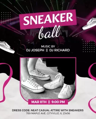Sneaker Ball Flyer Templates - Edit, Download & Print Online