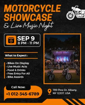 Printable Bike Night Flyer Templates for Socials & Meets