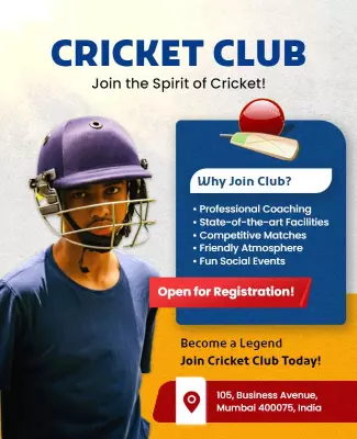 Cricket Poster Templates | Editable, Printable & Trending Designs