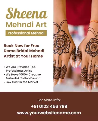 Mehndi Poster Templates - Ready to Edit, Download & Print