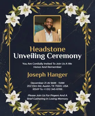 Customizable Tombstone Unveiling Flyer Templates for Memorials