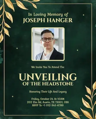 Customizable Tombstone Unveiling Flyer Templates for Memorials