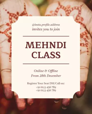 Mehndi Poster Templates for Bridal Events and Artists
