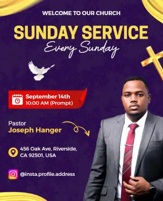 Sunday Service Flyer Templates - Free to Edit, Download & print