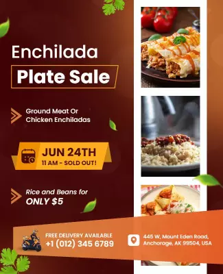 Fundraiser Plate Sale Flyer Templates for BBQ and Events