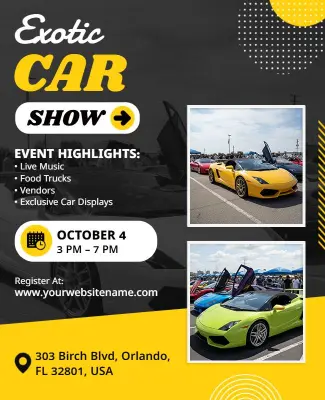 Car Show Flyer Templates - Free, Editable & Printable Designs