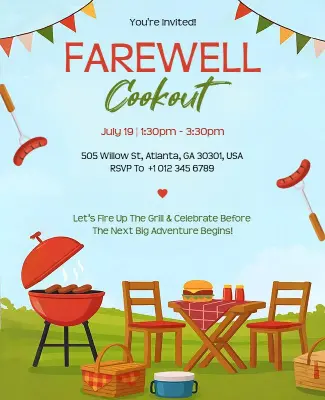 Cookout Flyer Templates – Editable & Printable | DesignWiz