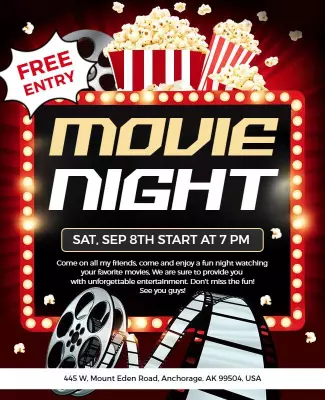 Movie Night Poster Templates – Film Night Poster Ideas & Examples