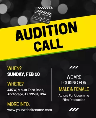 Auditions Flyer Templates for Casting Calls & Tryouts