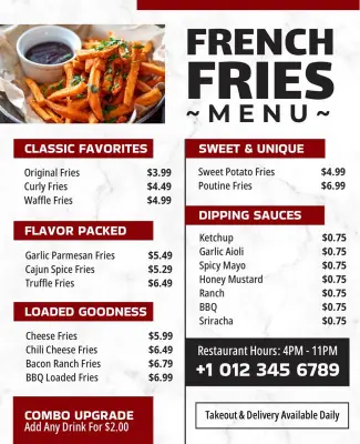 French Fries Flyer Templates – Free & Customizable Designs