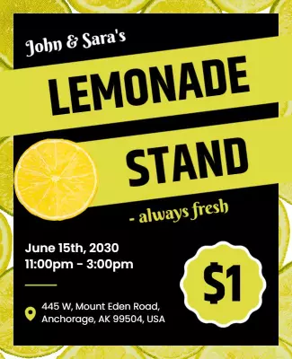 Lemonade Flyer Templates for Stands, Sales & Summer Events
